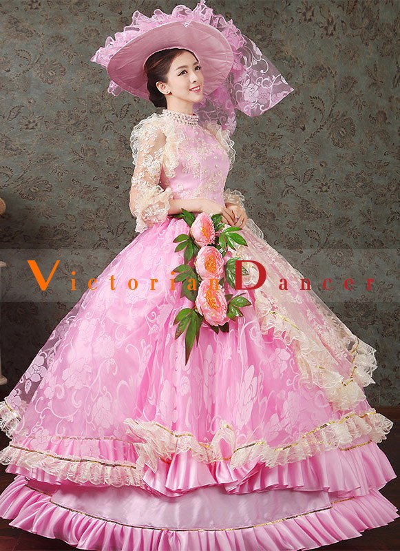 Women Royal Pink Medieval Renaissance Rococo Marie Antoinette Ball ...