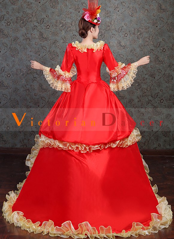 Medieval Wedding Gowns Rococo Princess Red Dresses Victorian Theater ...