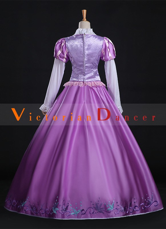 디즈니 라푼젤 수 놓은 성인 공주 얽힌 라푼젤 코스프레 드레스 의상