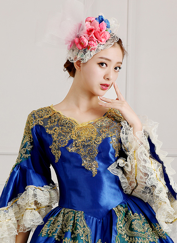 Rococo Blue Palace Catwalk Dance Costume Vintage Victorian Marie ...
